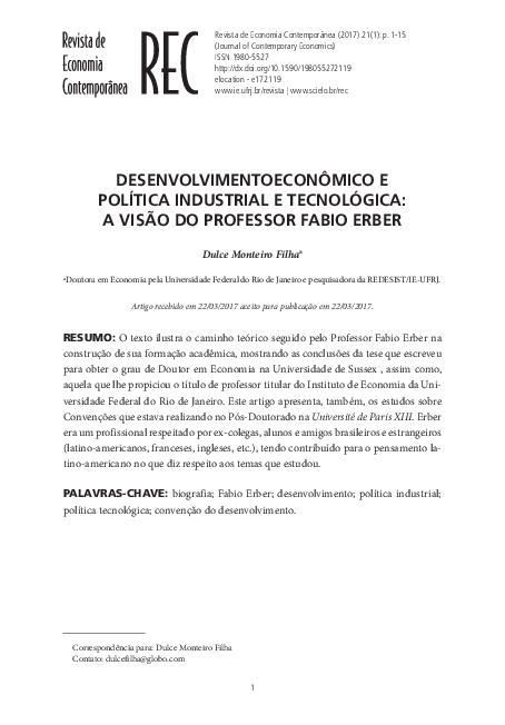 (PDF) Desenvolvimentoeconômico e Política Industrial e Tecnológica: A ...