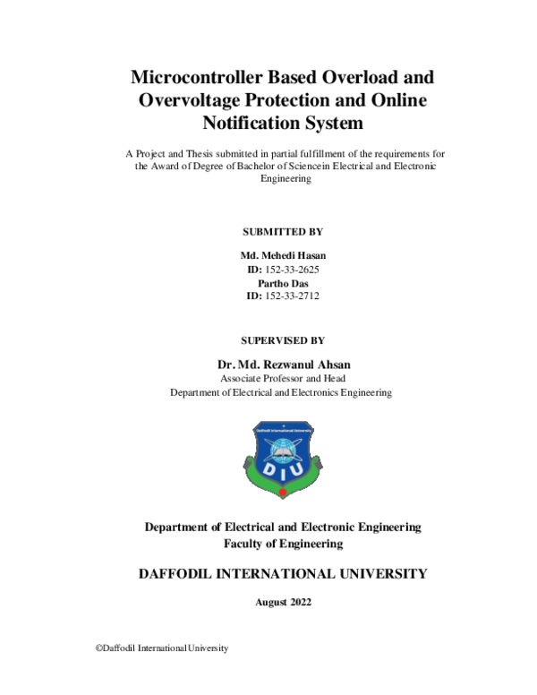 (PDF) Microcontroller Based Overvoltage and Overload Protection System ...