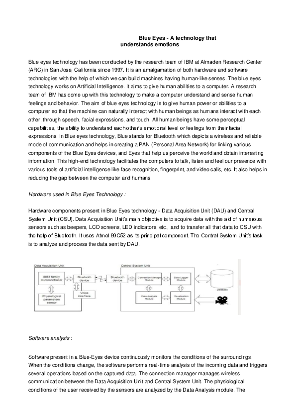 (PDF) Blue Eyes -A technology that understands emotions