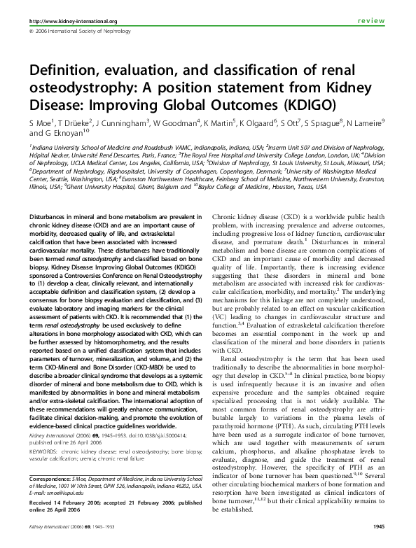 (PDF) Definition, evaluation, and classification of renal ...