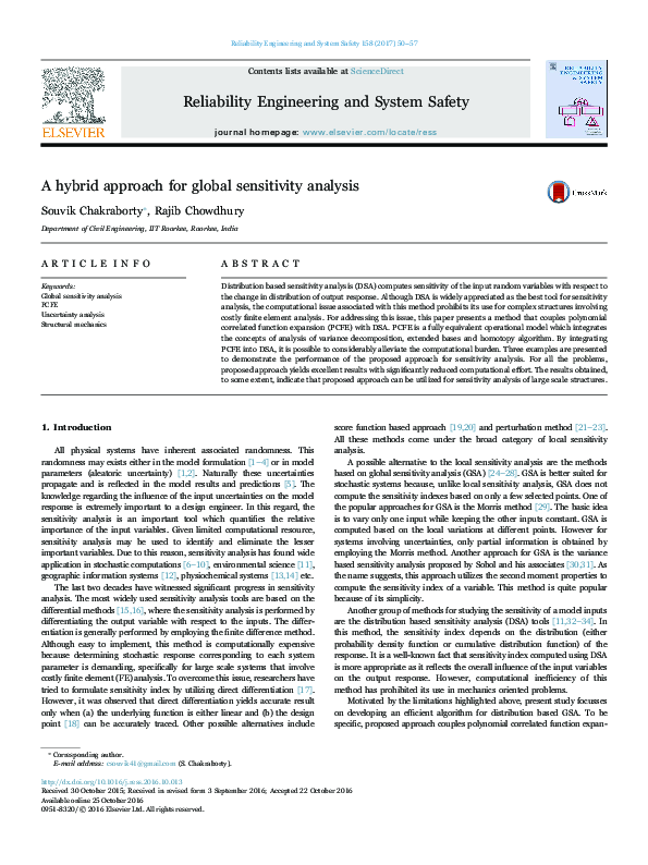 Pdf A Hybrid Approach For Global Sensitivity Analysis