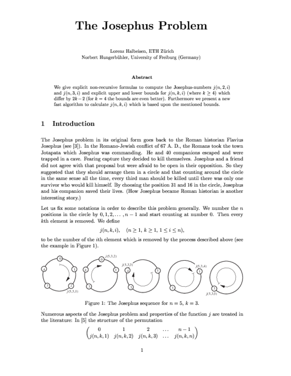 (PDF) The Josephus problem