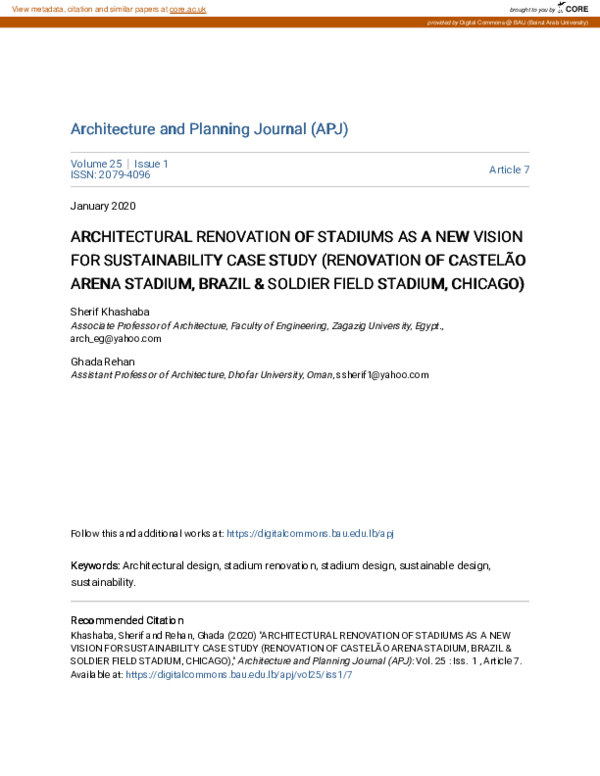 (PDF) Architectural Renovation of Stadiums as a New Vision for ...