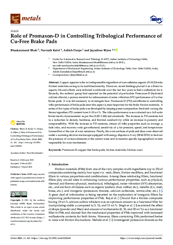 (PDF) Role of Promaxon-D in Controlling Tribological Performance of Cu ...