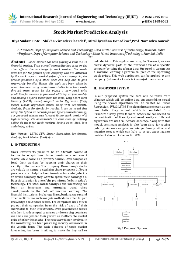 (PDF) Stock Market Prediction Analysis