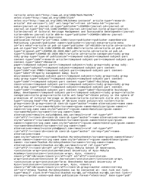 State policy in the sphere of protection of cultural heritage in Ukraine