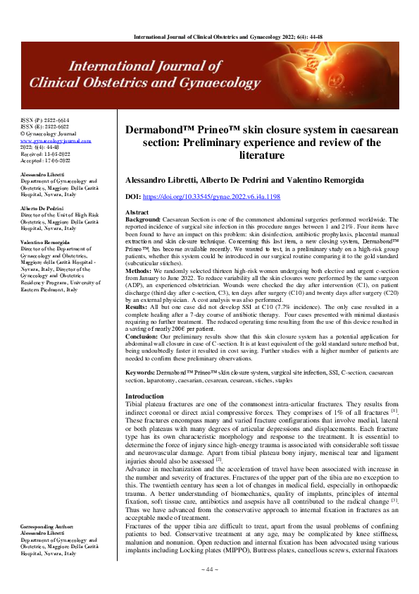 (PDF) Dermabond™ Prineo™ skin closure system in caesarean section ...