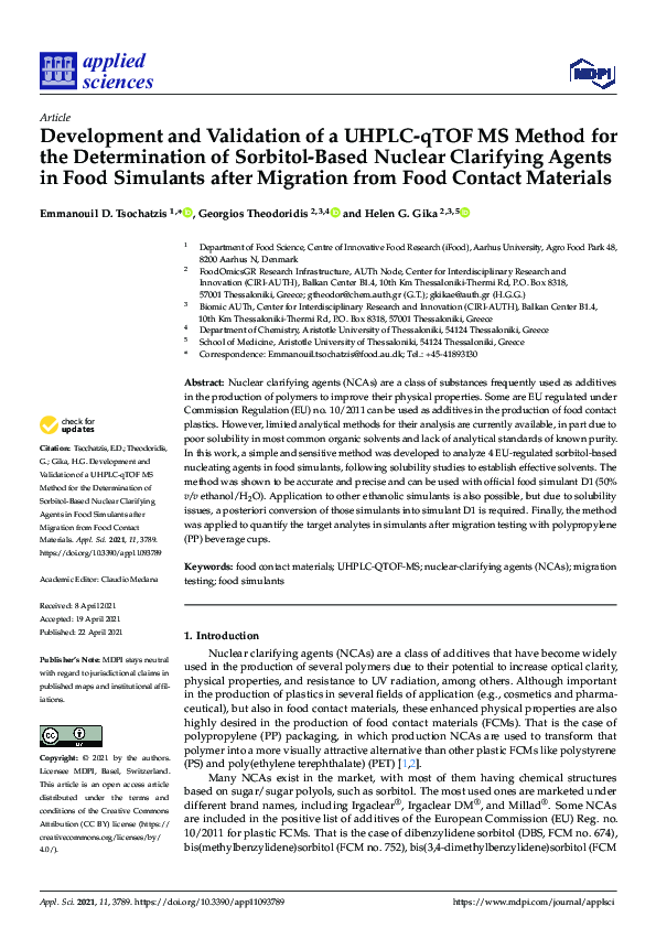 (PDF) Development and Validation of a UHPLC-qTOF MS Method for the Determination of Sorbitol ...