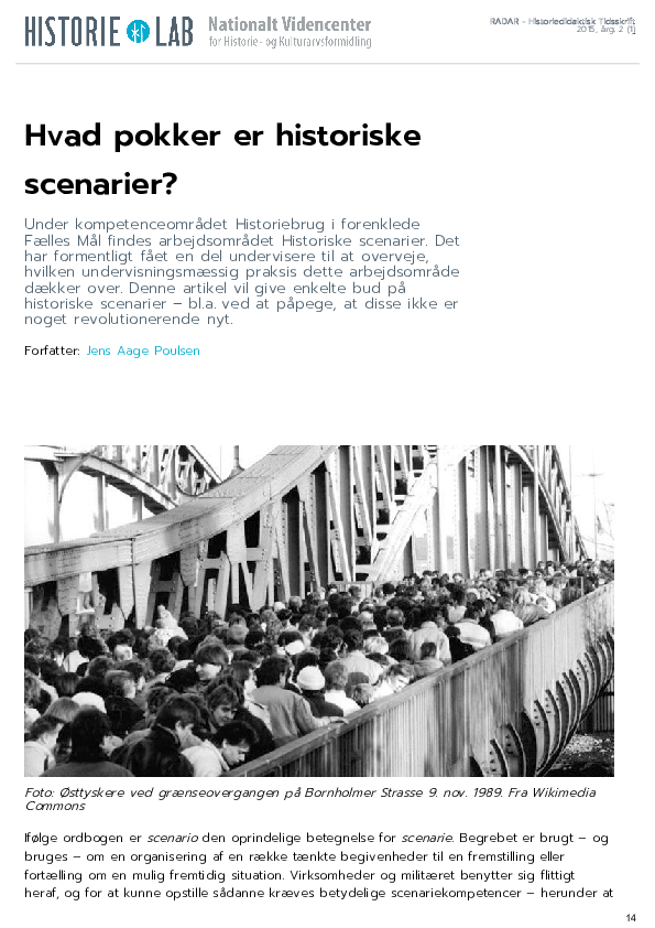 (PDF) Hvad pokker er historiske scenarier