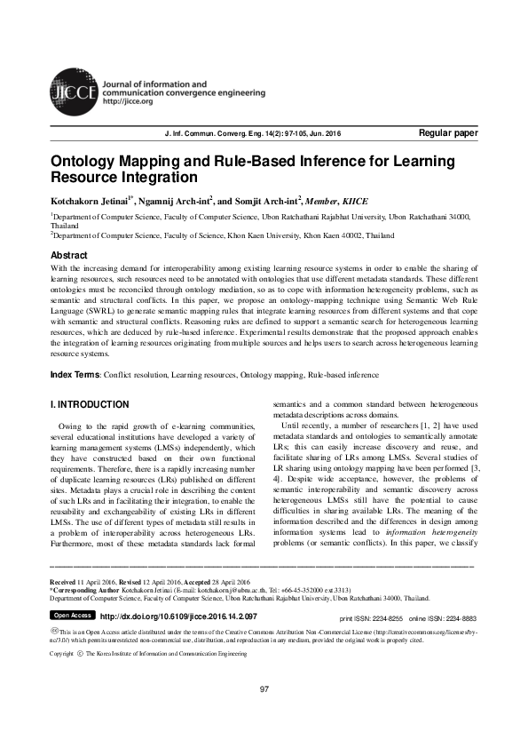 (PDF) Ontology Mapping and Rule-Based Inference for Learning Resource Integration