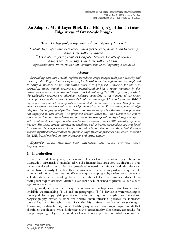 Pdf An Adaptive Multi Layer Block Data Hiding Algorithm That Uses 7557