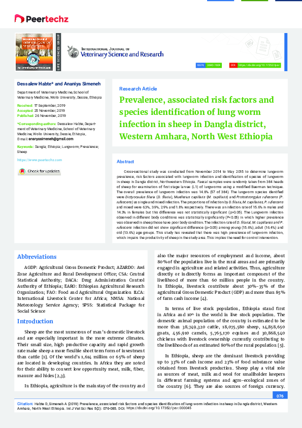 (PDF) Prevalence, associated risk factors and species identification of ...