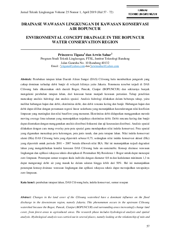 (PDF) Drainase Wawasan Lingkungan DI Kawasan Konservasi Air Bopuncur ...