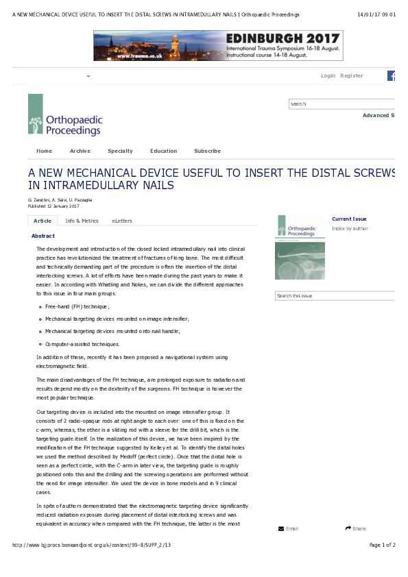 (PDF) A New Mechanical Device Useful to Insert the Distal Screws in ...
