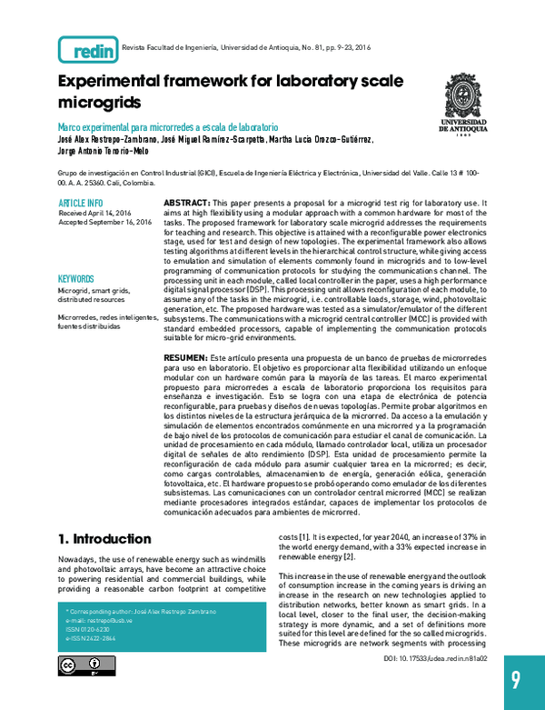 (PDF) Experimental framework for laboratory scale microgrids | Jose Restrepo - Academia.edu