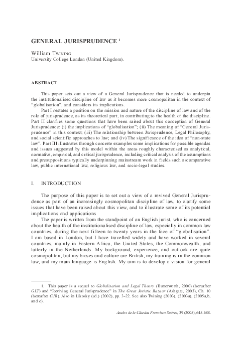 (PDF) General Jurisprudence 1