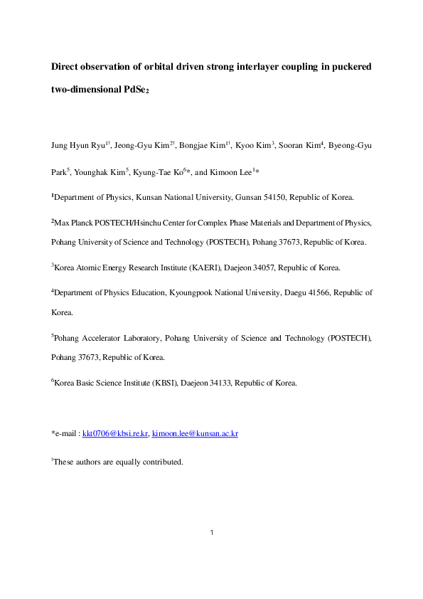 (PDF) Direct Observation of Orbital Driven Strong Interlayer Coupling ...