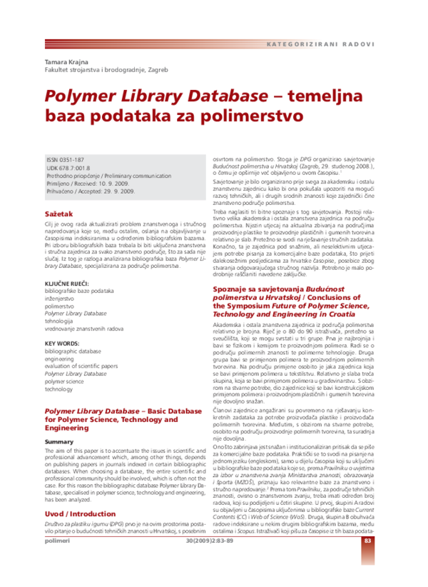 (PDF) Polymer Library Database – Basic Database for Polymer Science ...