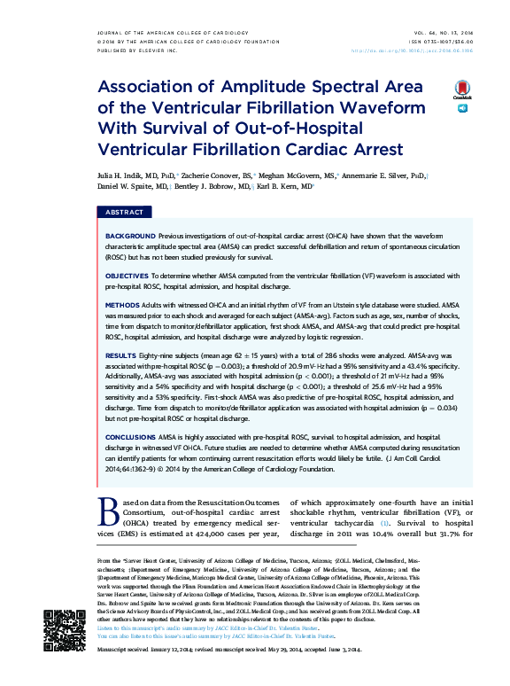 (PDF) Association of Amplitude Spectral Area of the Ventricular ...
