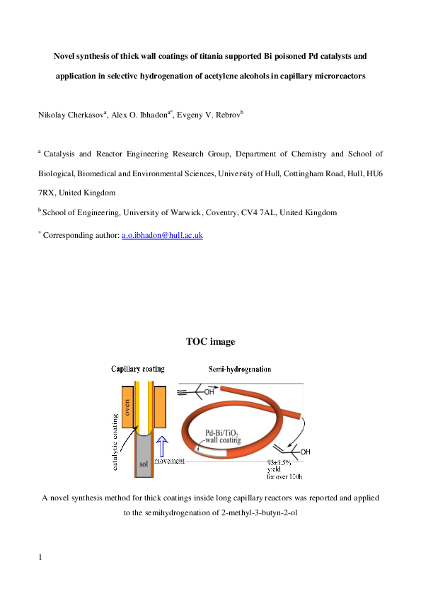 (PDF) Novel synthesis of thick wall coatings of titania supported Bi poisoned Pd catalysts and ...