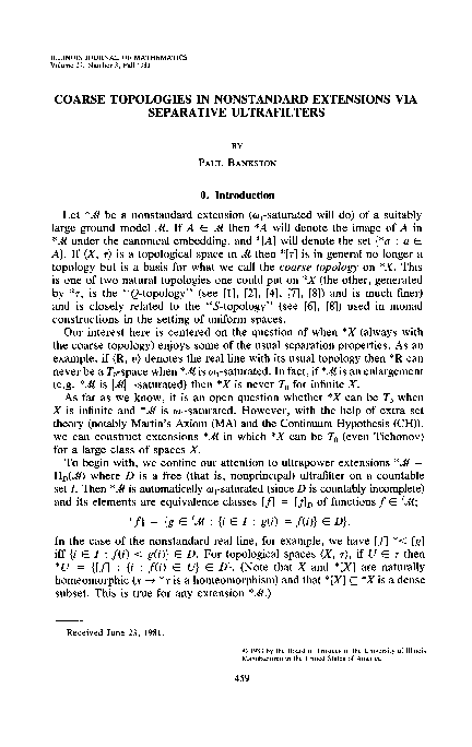 (PDF) Coarse topologies in nonstandard extensions via separative ...