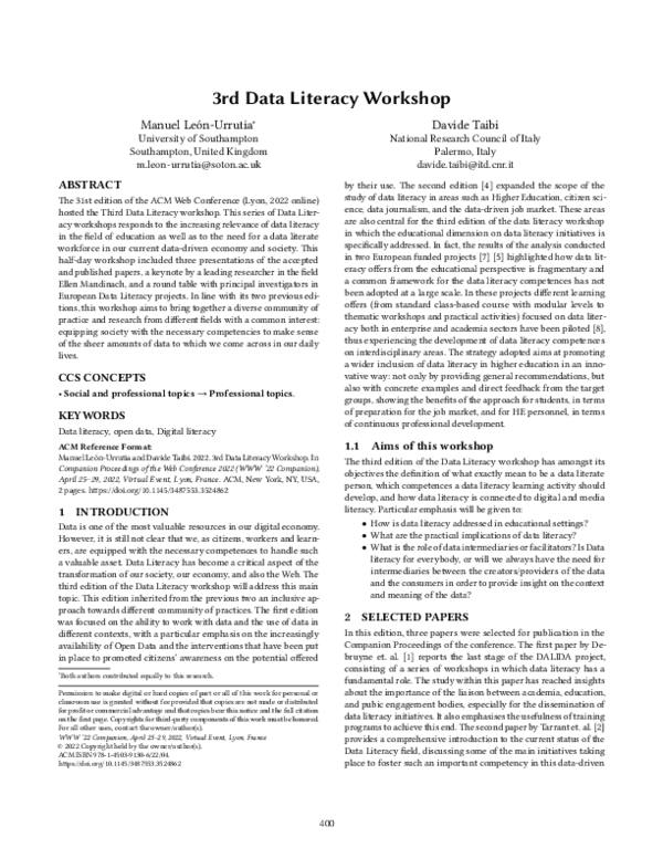 (PDF) 3rd Data Literacy Workshop