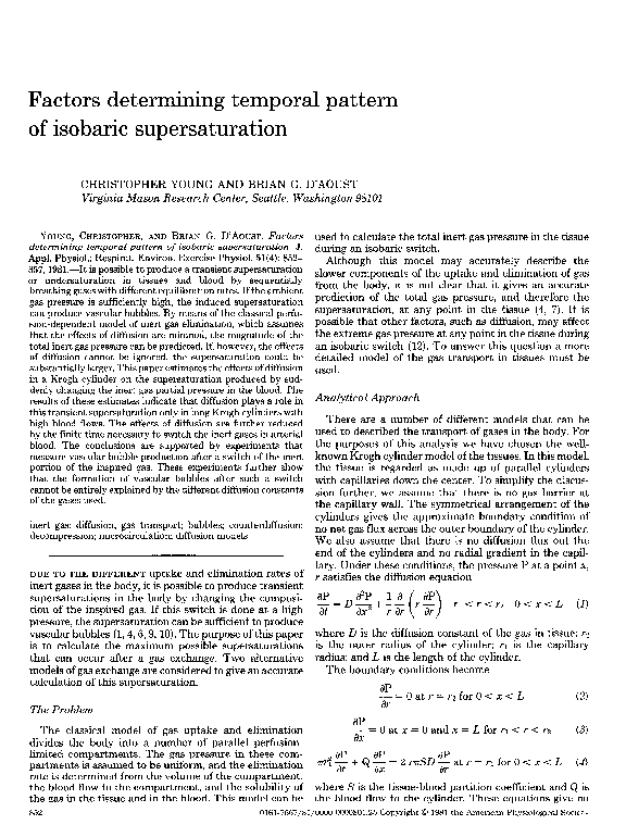 (PDF) Factors determining temporal pattern of isobaric supersaturation