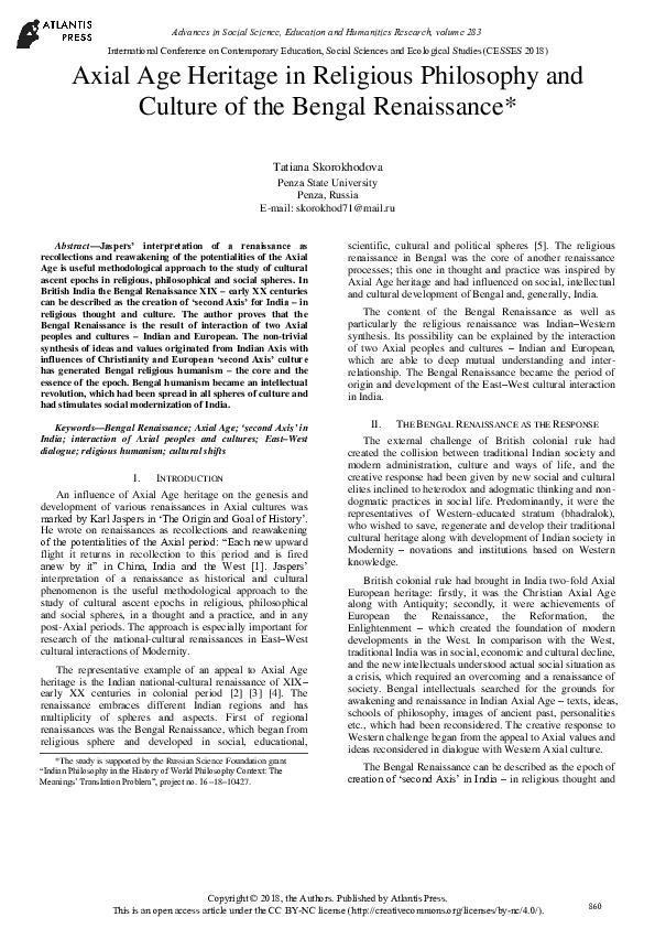 (PDF) Axial Age Heritage in Religious Philosophy and Culture of the ...