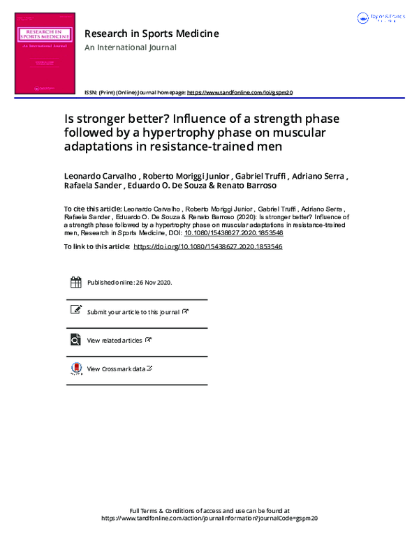 (PDF) Is stronger better? Influence of a strength phase followed by a ...