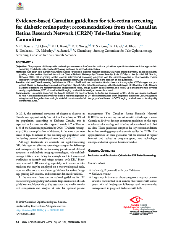 (PDF) Evidence-based Canadian guidelines for tele-retina screening for ...