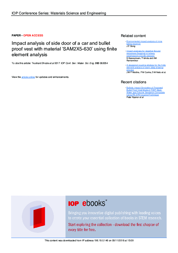 (PDF) Impact analysis of side door of a car and bullet proof vest with ...