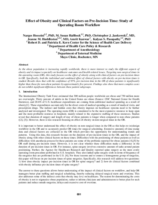 (PDF) Effect of obesity and clinical factors on pre-incision time ...