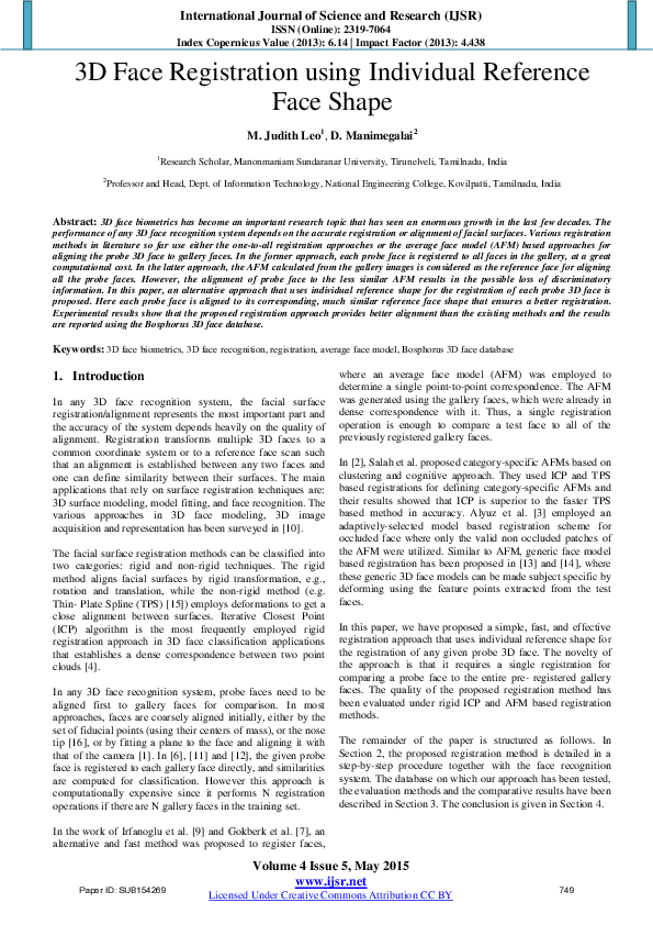(PDF) 3D Face Registration using Individual Reference Face Shape