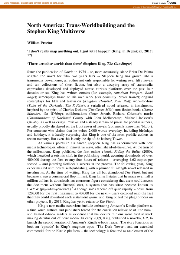 (PDF) United States : Trans-Worldbuilding in the Stephen King Multiverse