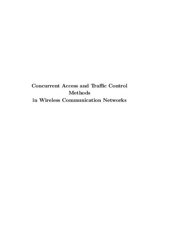 (PDF) Concurrent access and traffic control methods in wireless communication networks