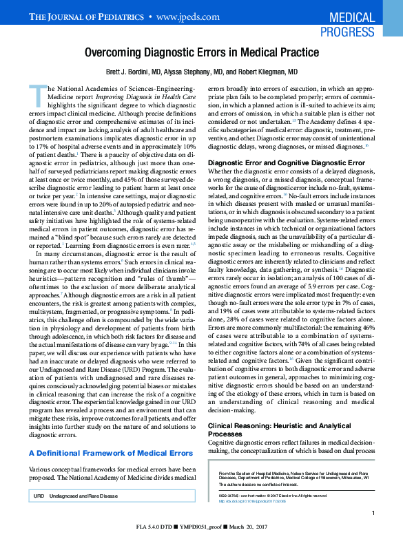 (PDF) Overcoming Diagnostic Errors in Medical Practice