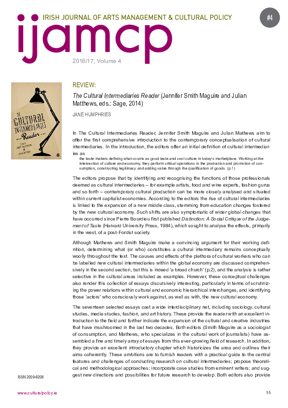 (PDF) The Cultural Intermediaries Reader