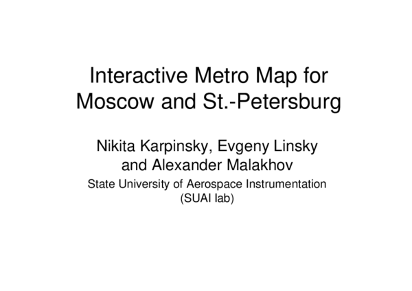 (PDF) Interactive Metro Map for Moscow and St.-Petersburg