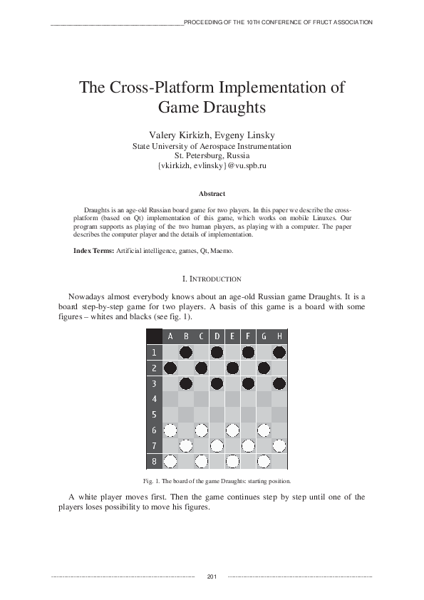 (PDF) The Cross-Platform Implementation of Game Draughts | Evgeny ...