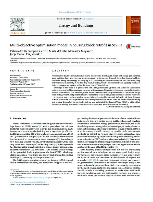 Pdf Multi Objective Optimisation Model A Housing Block Retrofit In