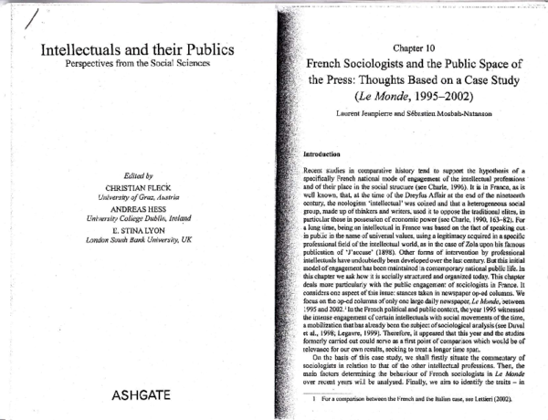 (PDF) French Sociologists and the Public Space of the Press: Thoughts ...