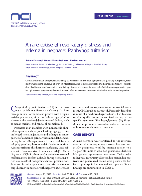 (PDF) A rare cause of respiratory distress and edema in neonate ...