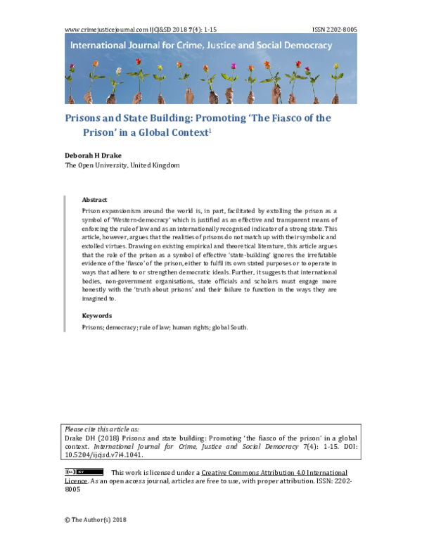 (PDF) Prisons and State Building: Promoting ‘The Fiasco of the Prison ...