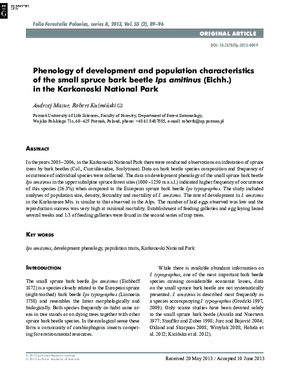 (PDF) Phenology of development and population characteristics of the ...