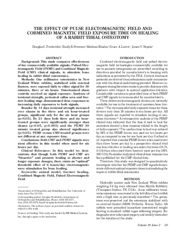 (PDF) The Effect of Pulsed Electromagnetic Field and Combined Magnetic ...