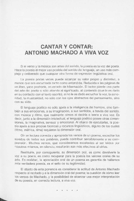 (PDF) Cantar y contar : Antonio Machado a viva voz