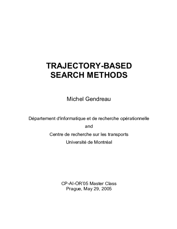 (PDF) Trajectory-Based Search Methods