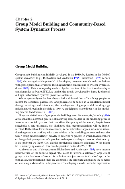 (PDF) Group Model Building and Community-Based System Dynamics Process