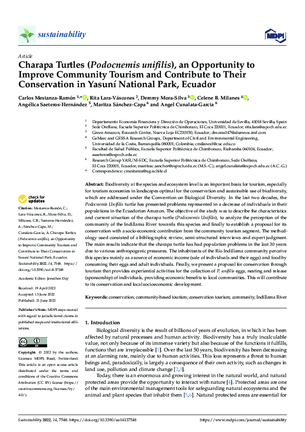 (PDF) Charapa Turtles (Podocnemis unifilis), an Opportunity to Improve ...