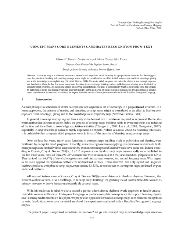 (PDF) Concept Maps Core Elements Candidates Recognition from Text